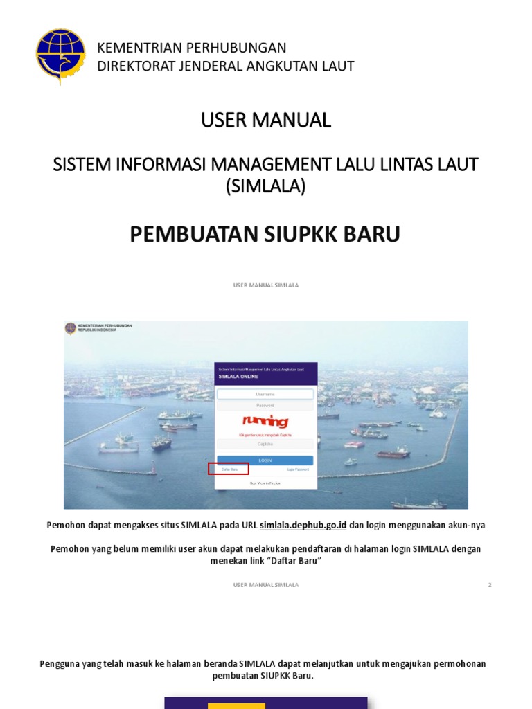 Panduan Pembuatan SIUPKK di SIMLALA | PDF