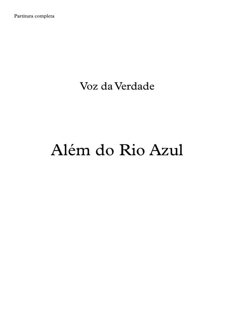 Além Do Rio Azul Partitura Completa | PDF | Voix humaine | Lexicologie
