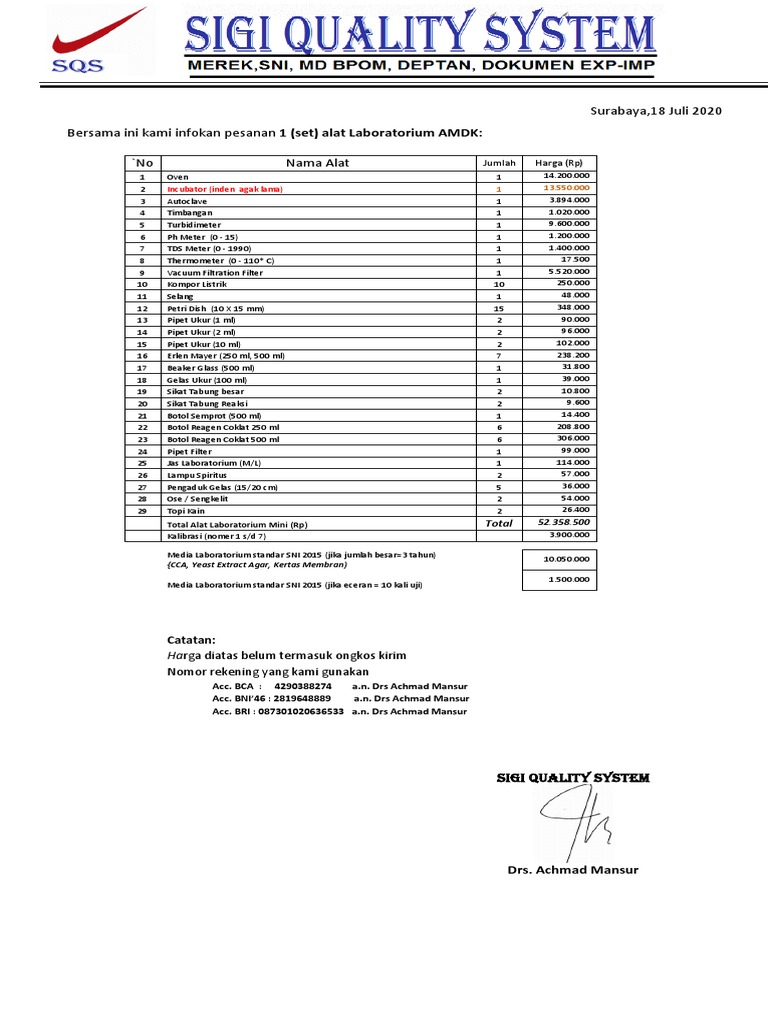 Perlengkapan Lab | PDF | Griya & Taman