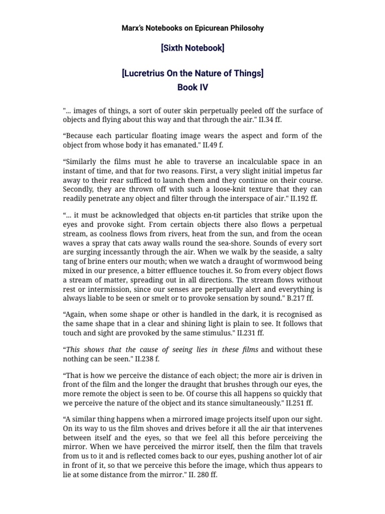 Karl Marx - Sixth Notebook On Epicurean Philosophy | PDF | Plato ...