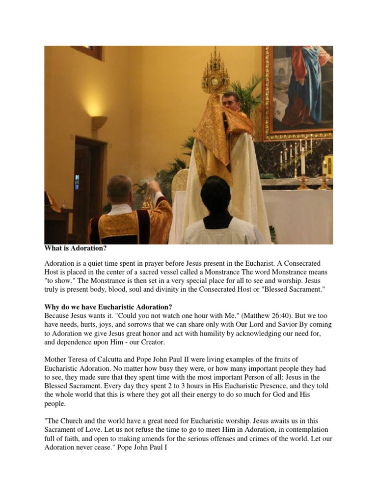 What Is Adoration | Download Free PDF | Eucharist | Catholic Liturgy