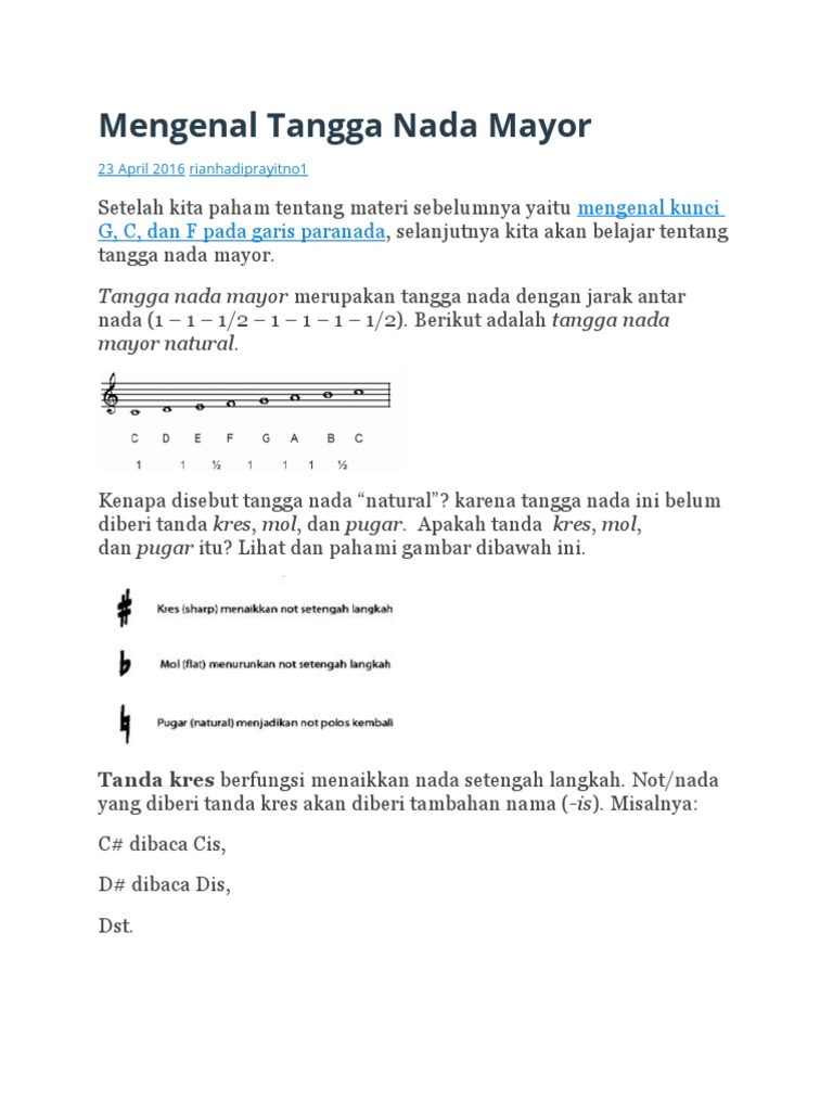 Mengenal Tangga Nada Mayor | PDF