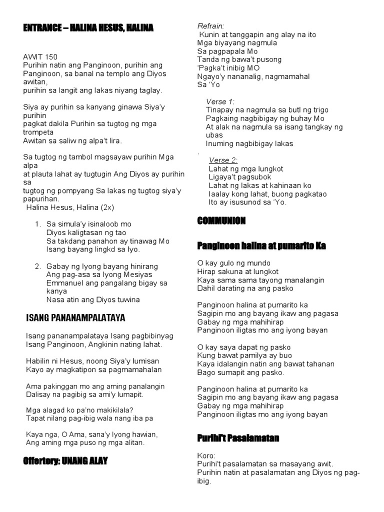 First Communion Songs | PDF