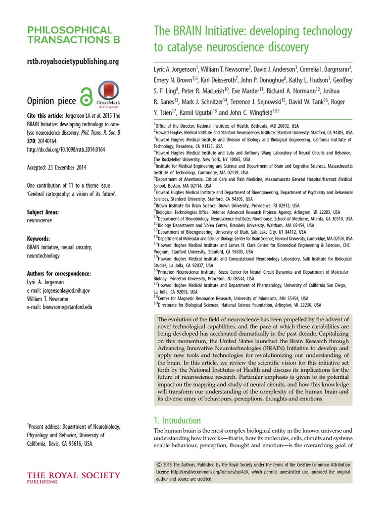 The Brain Initiative | PDF | Brain | Neuroscience