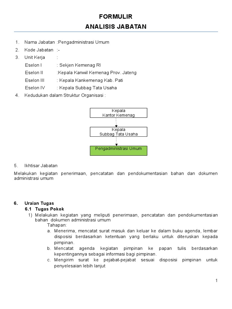 Form Anjab Humas Dan Protokol | PDF