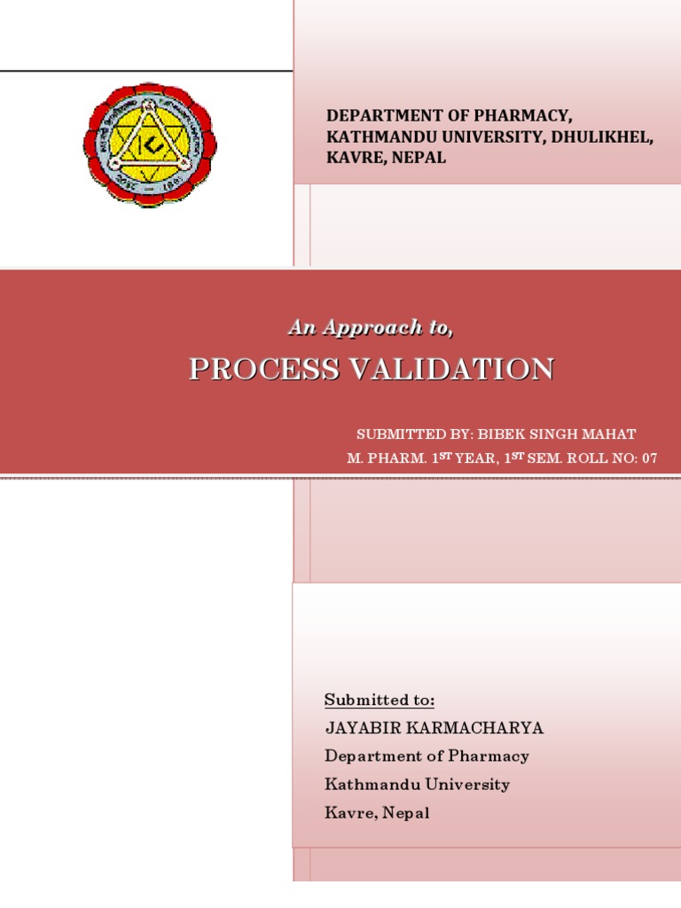 An Approach To Process Validation | PDF | Verification And Validation | Evaluation