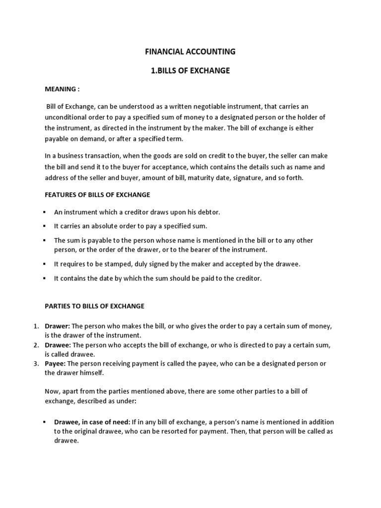 Financial Accounting Notes | PDF | Negotiable Instrument | Joint Venture