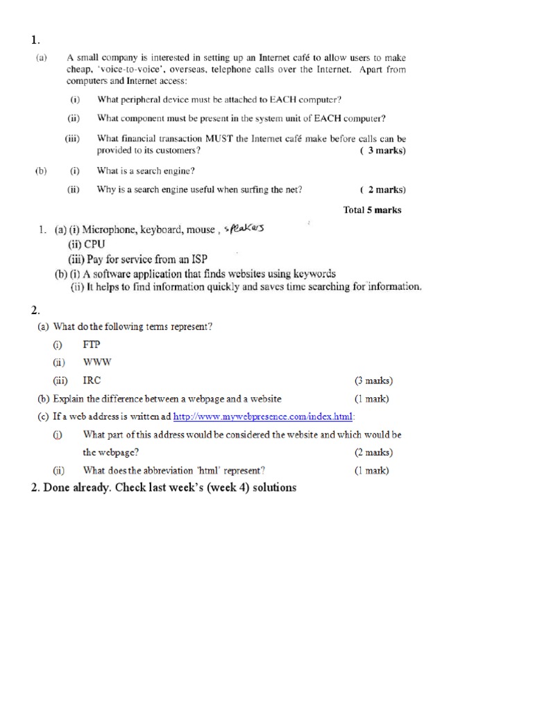 CSEC IT Section2 Computer Network and Web Technologies Objectives 1 - 4 2020-2021 Questions B ...
