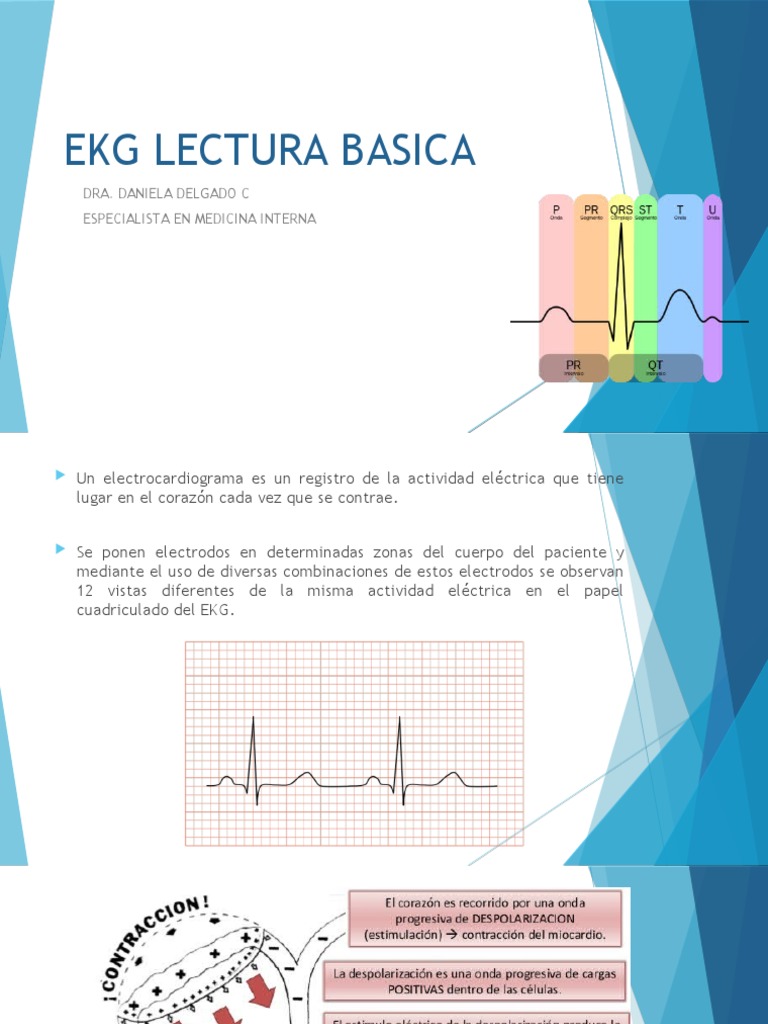 Ekg Lectura Basica: Dra. Daniela Delgado C Especialista en Medicina ...