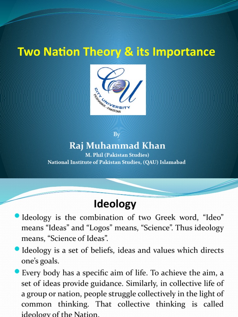 Two Nation Theory & Its Importance: Raj Muhammad Khan | PDF | Two ...