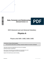OCR A - Data - Sheet | PDF | Electronvolt | Physical Quantities