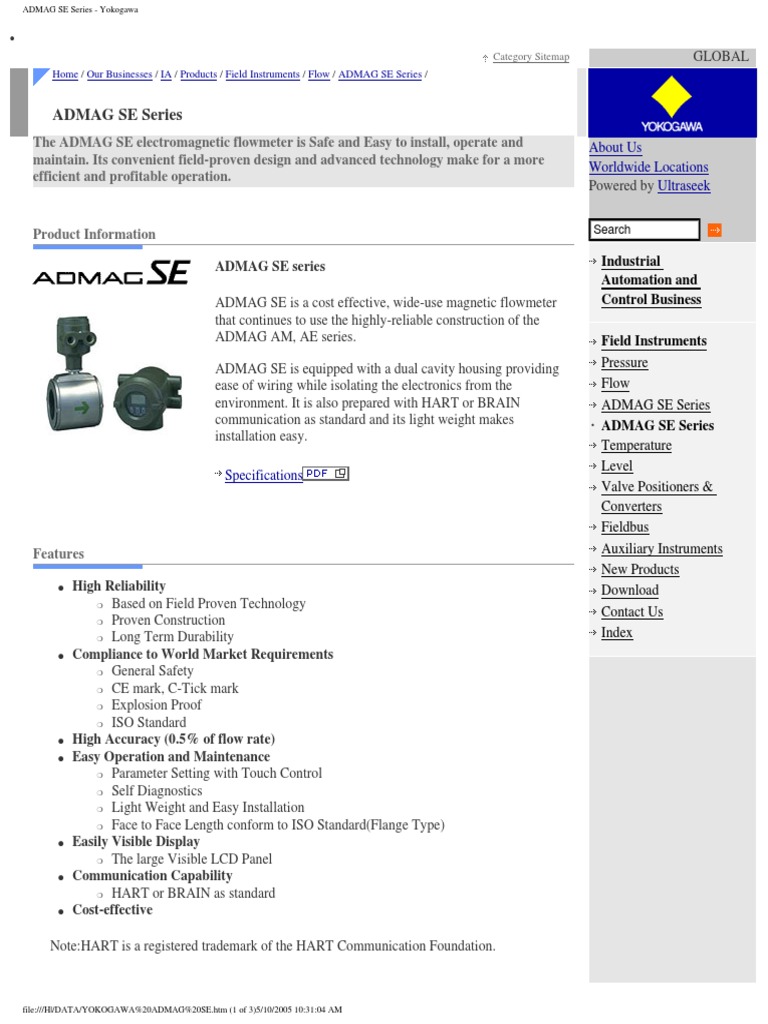 Yokogawa Admag Se | PDF | Switch | Flow Measurement