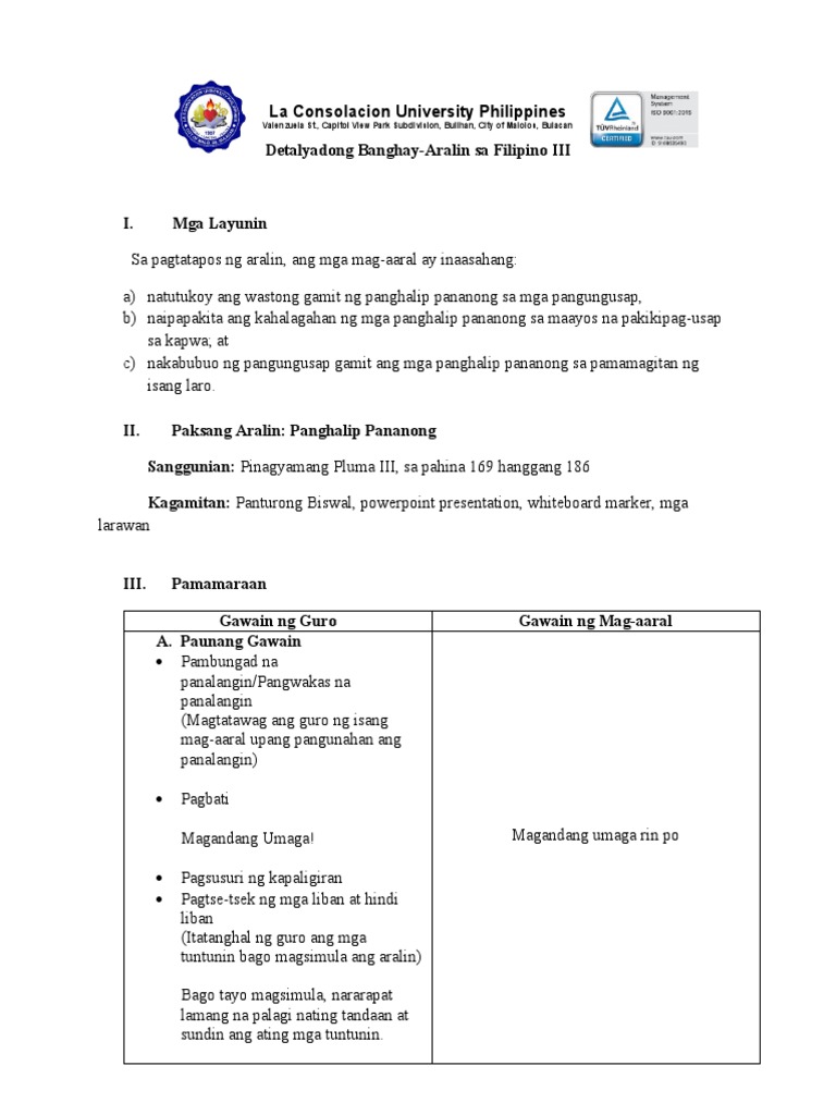 Detailed Lesson Plan in Filipino 3 | PDF