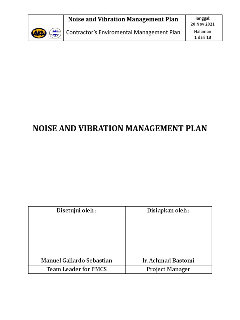 Noise and Vibration Management Plan | PDF