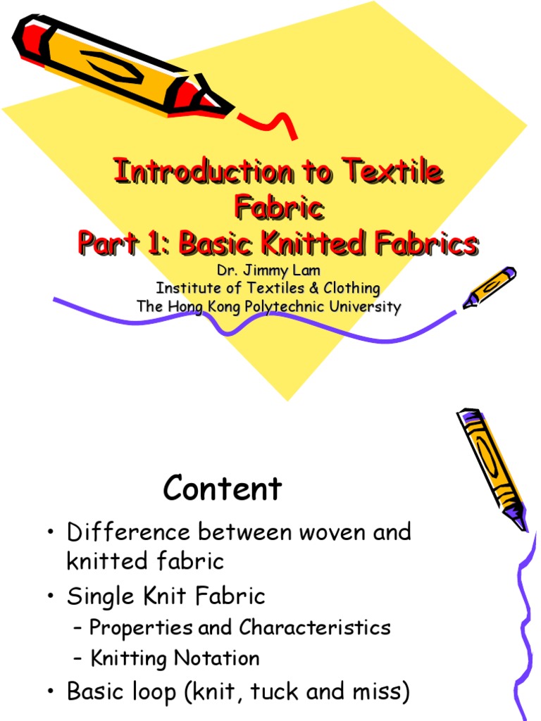 Introduction To Textile Fabric Part 1: Basic Knitted Fabrics | Download ...