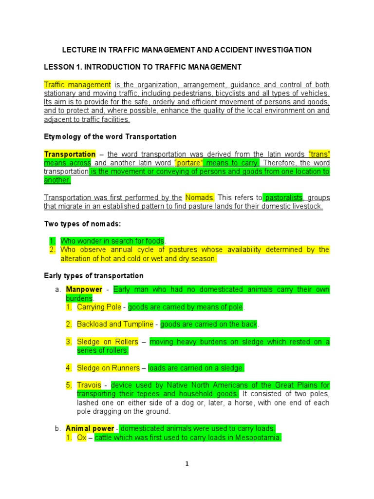 Traffic Management Lesson | PDF | Traffic | Traffic Collision