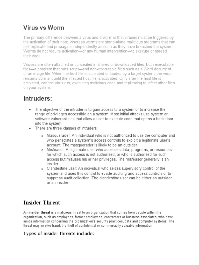 Virus Vs Worm | PDF | Computer Virus | Organized Crime