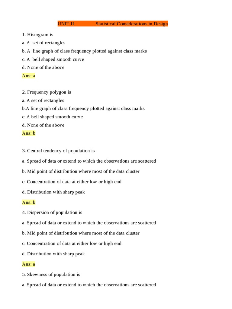 MSD - Unit - Ii - MCQ | PDF | Normal Distribution | Engineering Tolerance