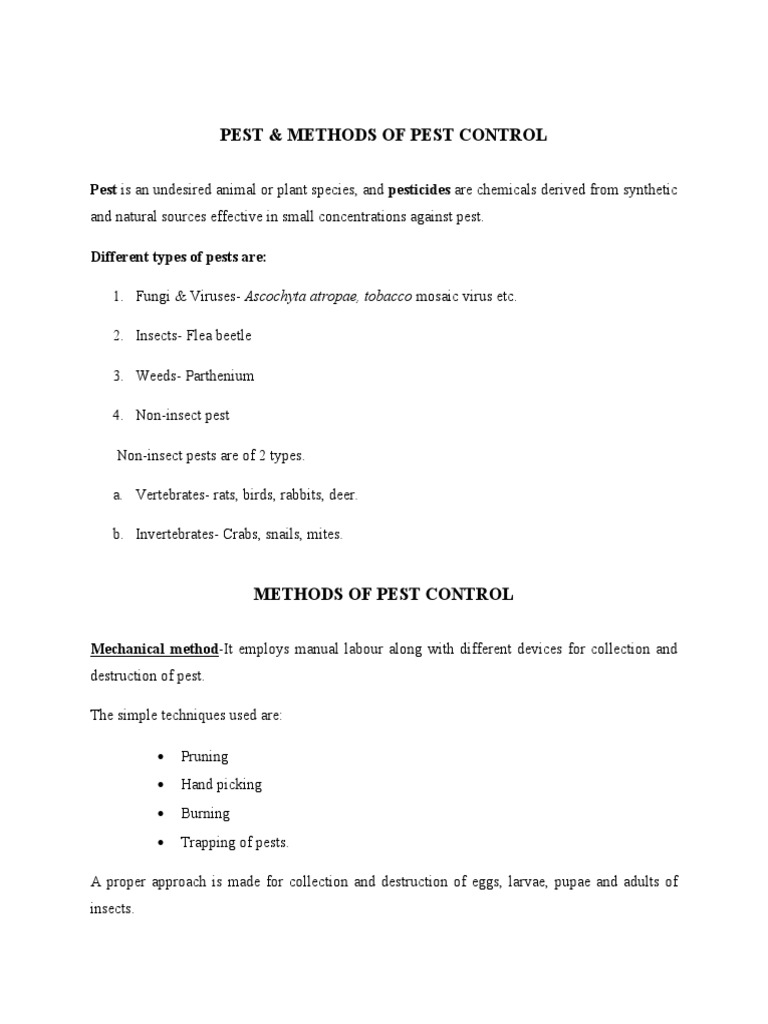 27 PEST CONTROL Notes | PDF | Pest Control | Pest (Organism)