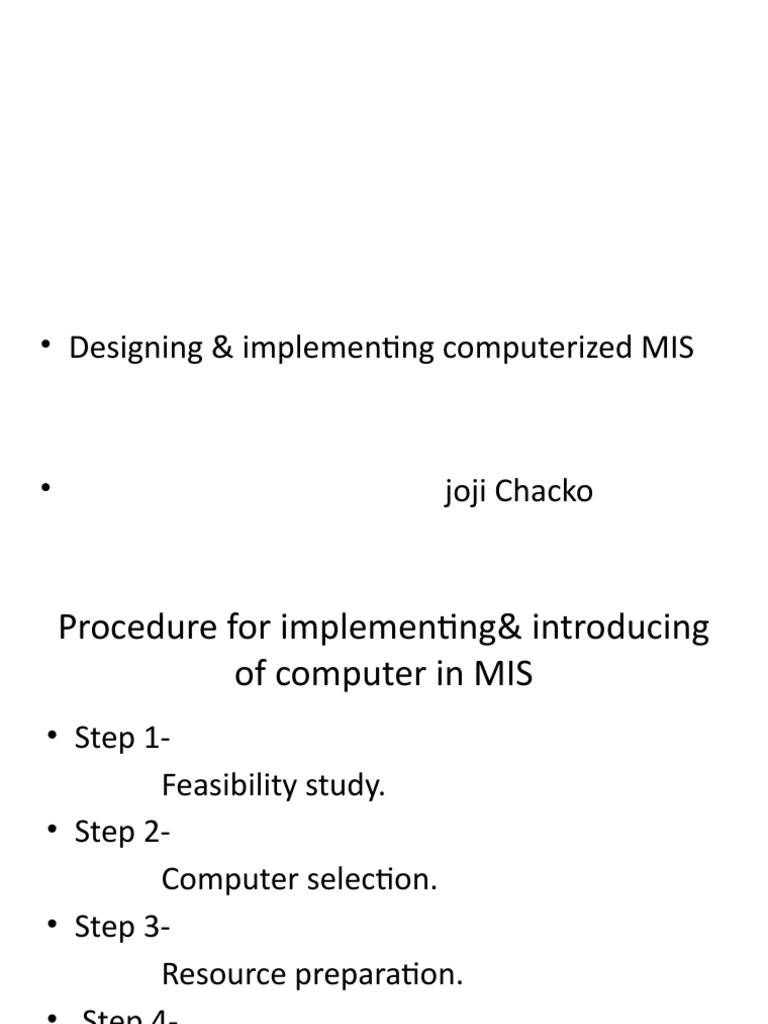 Implementing Computerized MIS Steps | PDF