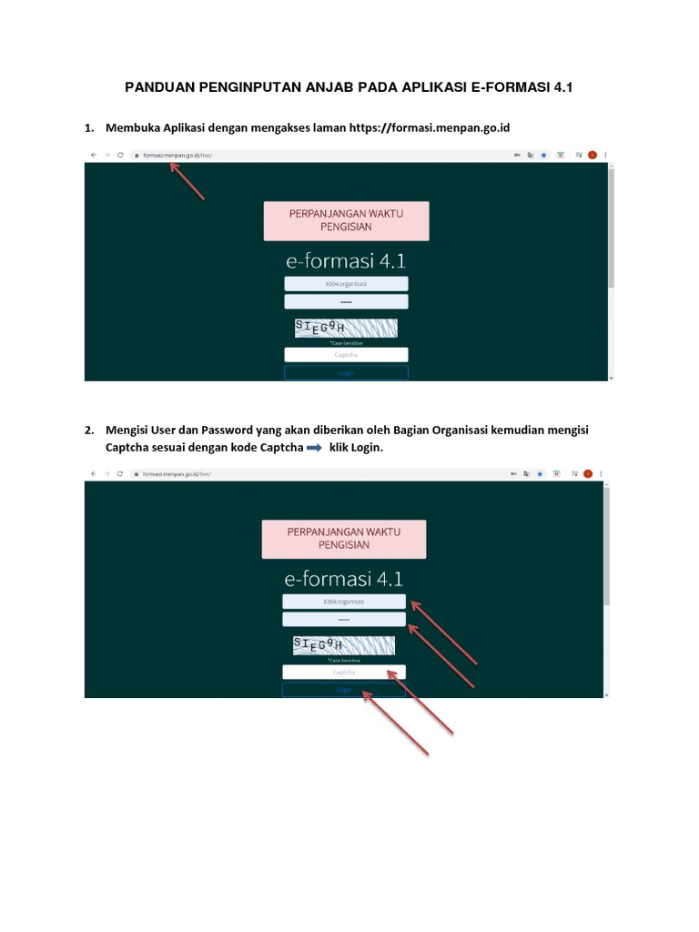 Panduan Input Anjab E-Formasi 4.1 | PDF | Karier & Perkembangan ...