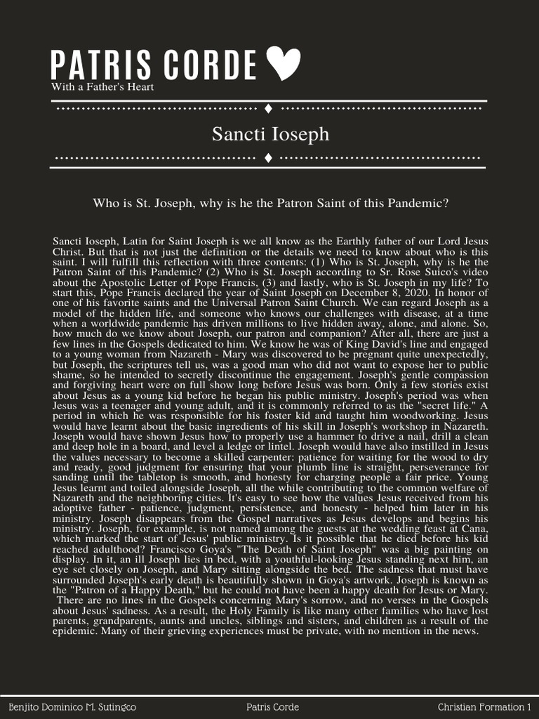 Patris Corde: Sancti Ioseph | PDF | Saint Joseph | Jesus