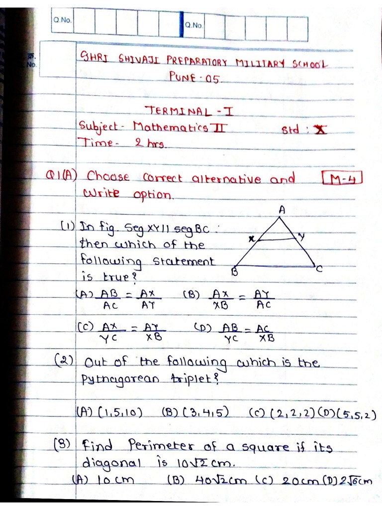 Term 1 Geometry STD 10th | PDF