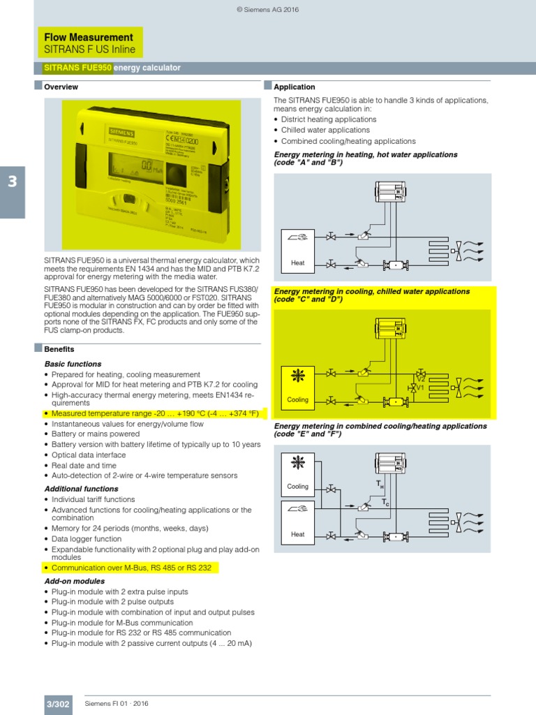 BTU Meter Datasheet | PDF | Flow Measurement | Input/Output
