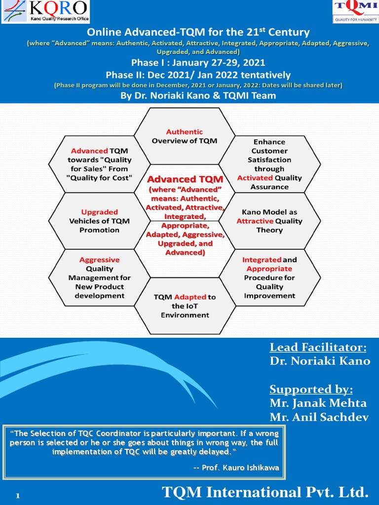 A-TQM Brochure January 2021 | PDF | Quality (Business) | Six Sigma