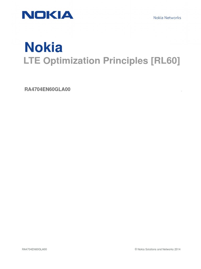 Nokia: LTE Optimization Principles (RL60) | PDF | Copyright | Business