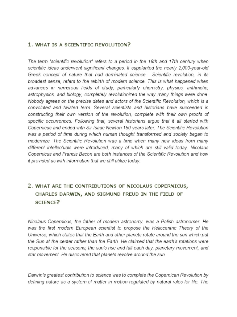Science Revolution Answer Key | PDF | Scientific Revolution | Science