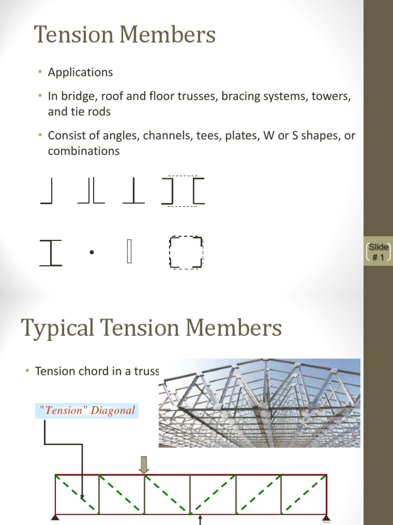 Design of Tension Members | PDF | Deformation (Engineering) | Strength ...