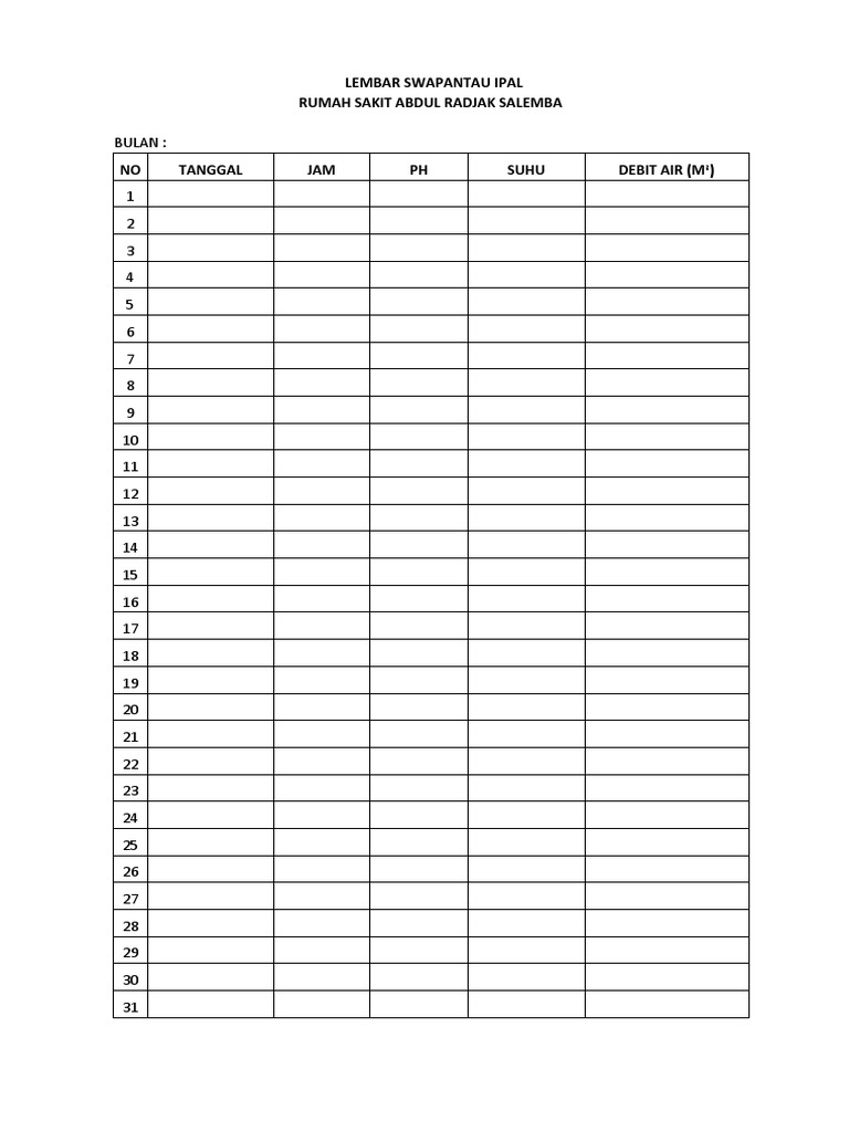 Form Logbook Limbah | PDF