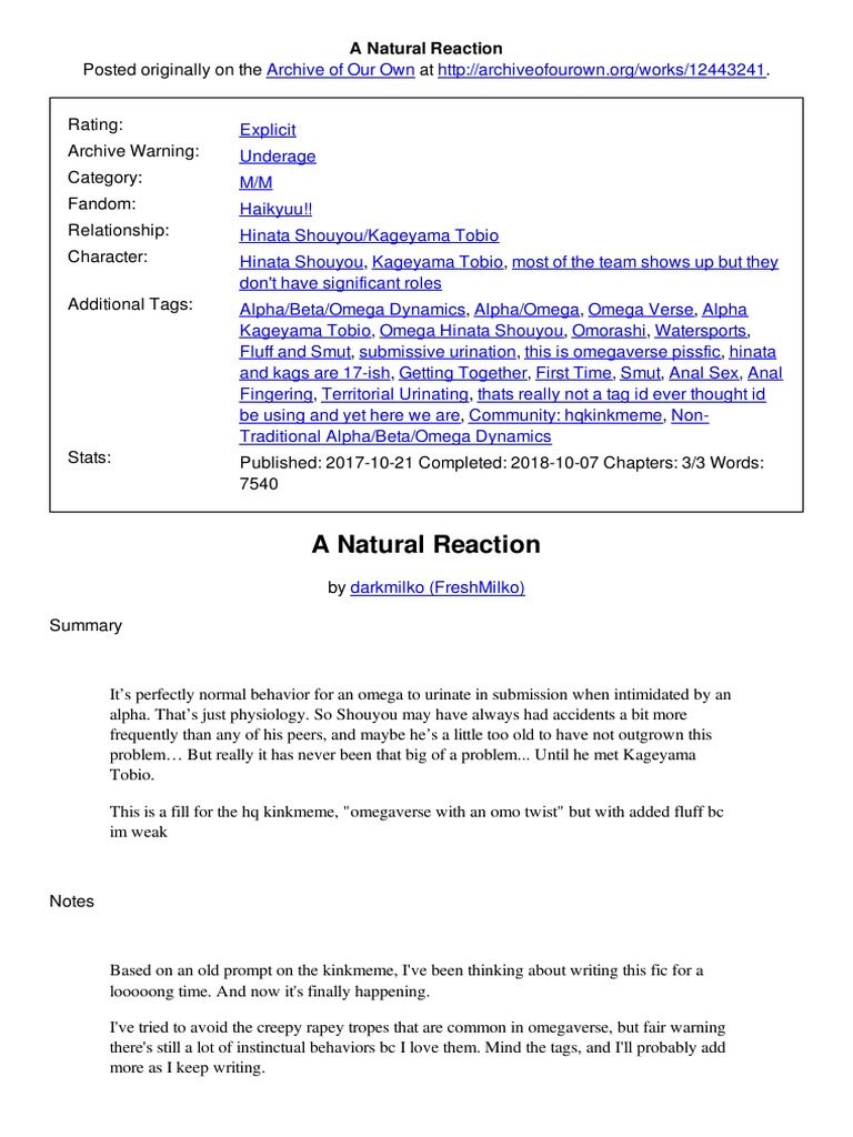 A Natural Reaction: An Omegaverse Story Explores Biology and ...