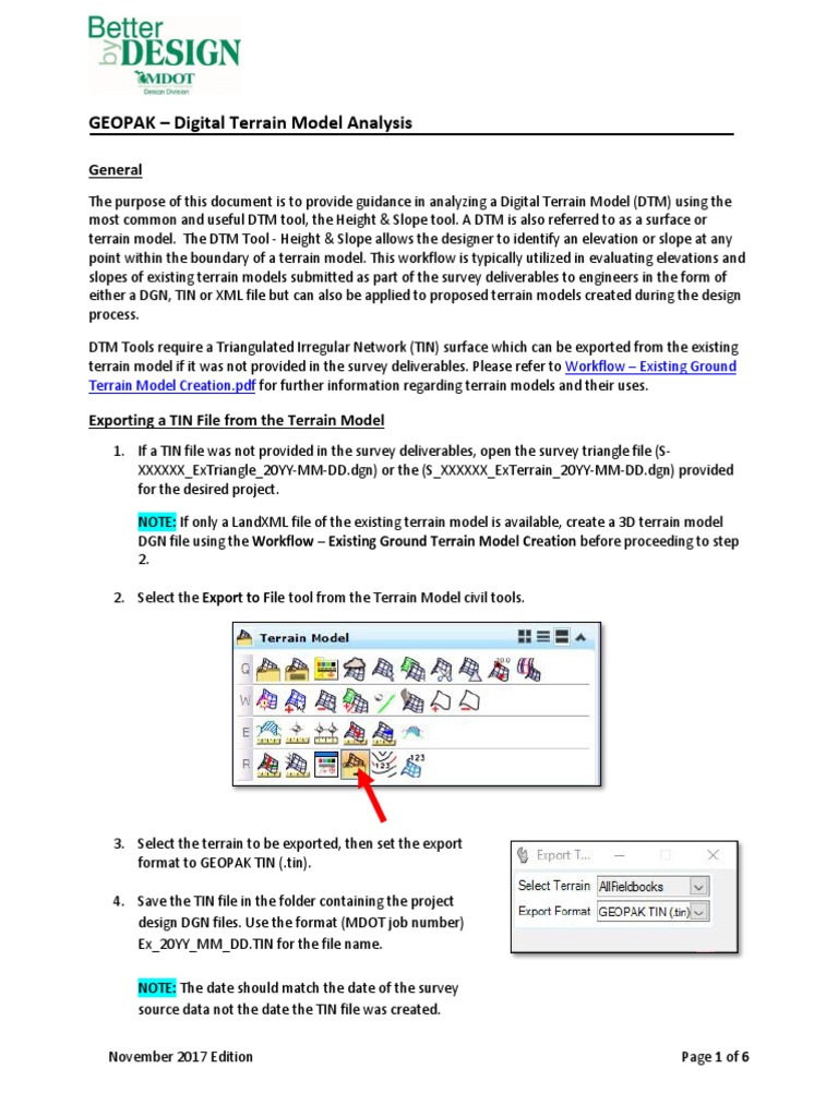 GEOPAK DTM Analysis Guide | PDF | Data Management | Data