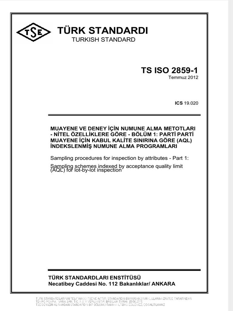Ts Iso 2859 1 | PDF