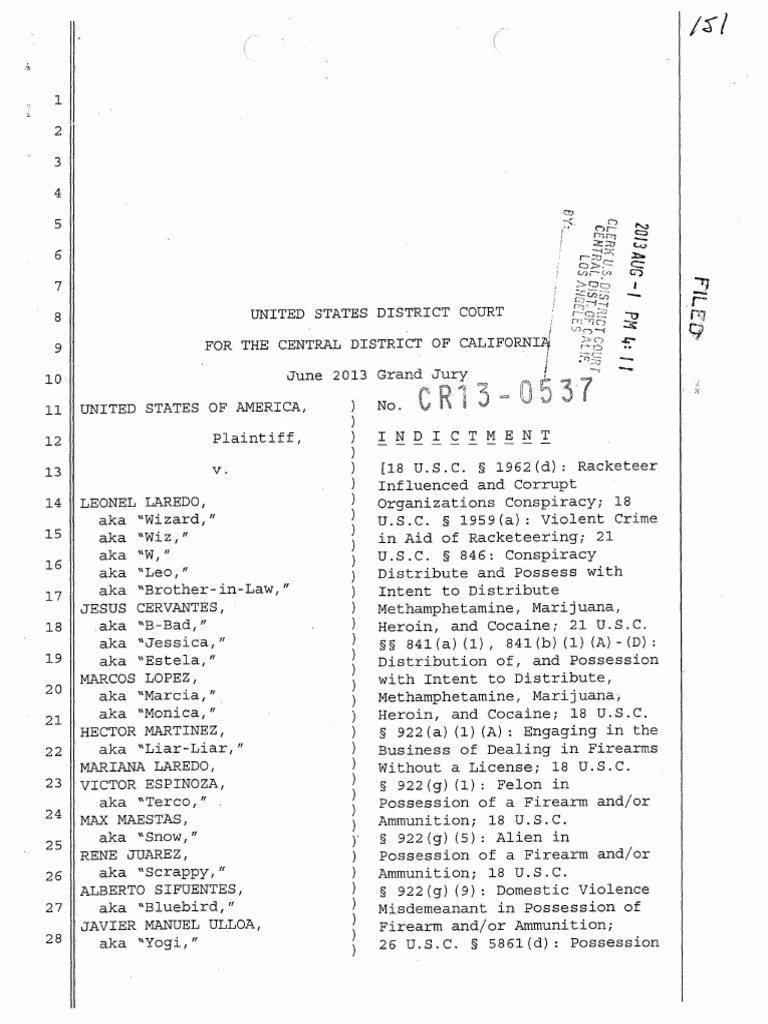 f13 Indictment | PDF | Gang | Organized Crime