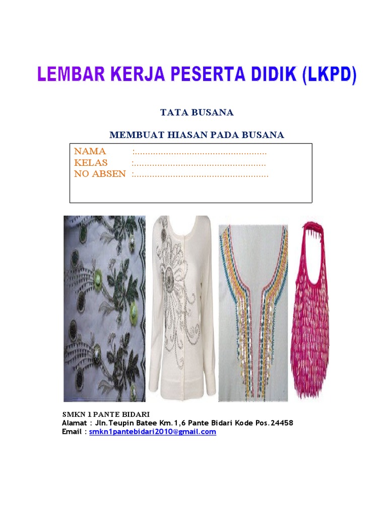 Hiasan Busana: Teknik Sulaman Payet | PDF | Griya & Taman