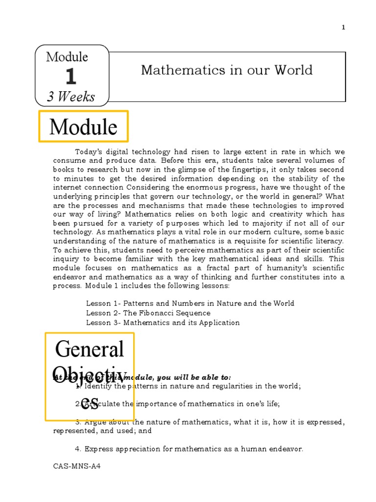 Math 101 Midterm Module | PDF | Pattern | Mathematics