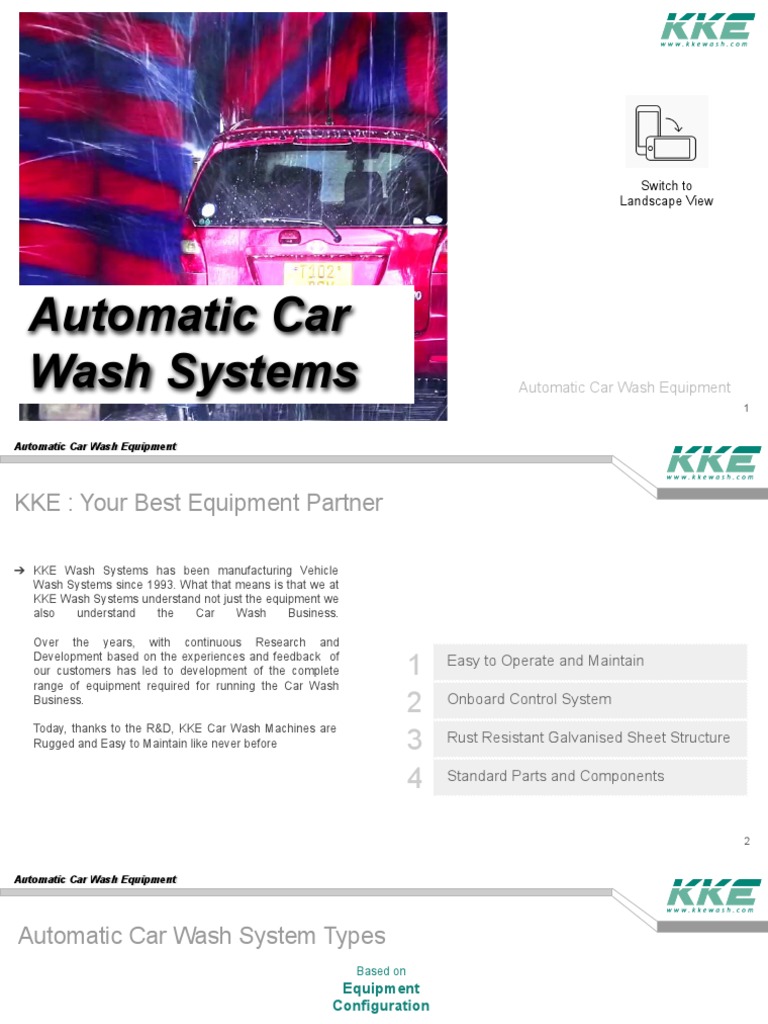 KKE Automatic Car Wash Systems Overview | PDF | Vehicles | Motor Vehicle