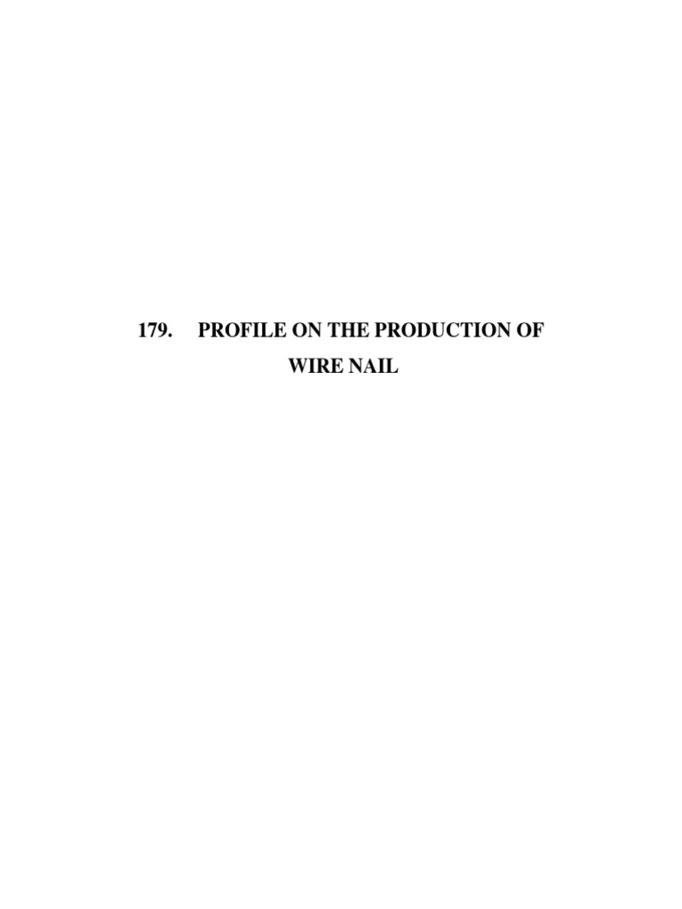 Profile On The Production of Wire Nail | PDF | Net Present Value ...