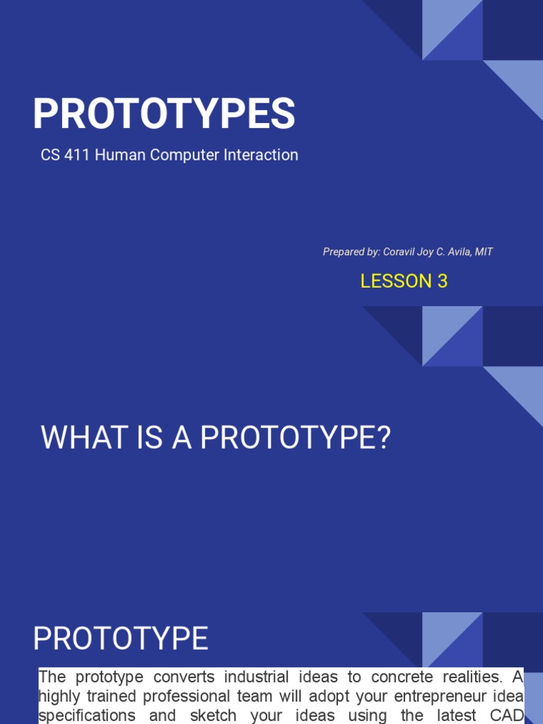 Lesson 3 - Prototypes | PDF | Prototype | Usability