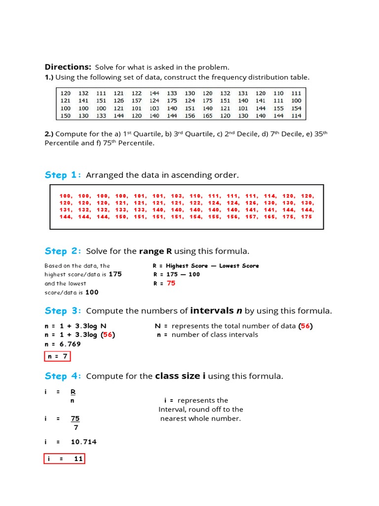 Word Problems Involving Quartile, Decile & Percentile #2 | PDF | Percentile