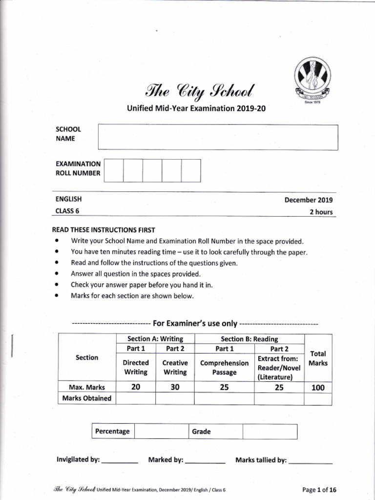 English Class 6 | PDF