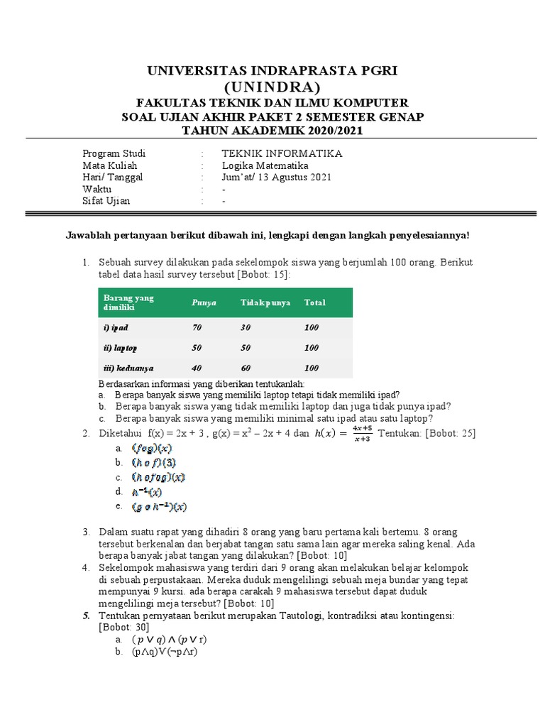 Uap 2 Logmat | PDF | Metode & Bahan Ajar