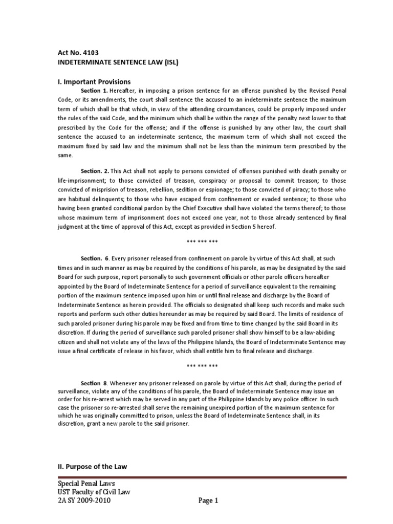 Special Penal Laws, An Overview | PDF | Jurisprudence | Probation