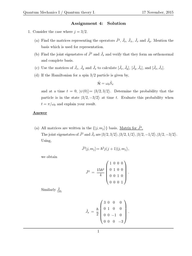 Assignment 4: Solution | PDF | Applied Mathematics | Linear Algebra