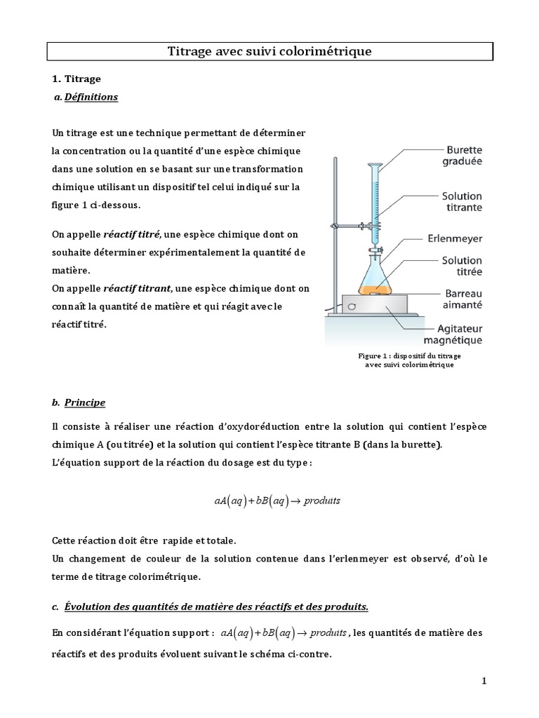 Titrage Colorimétrique : Protocole et Analyse | PDF | Titrage | Chimie