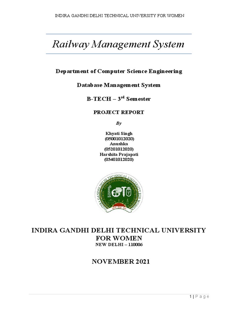 Railway Management System-Final Project | PDF | Databases | Information ...
