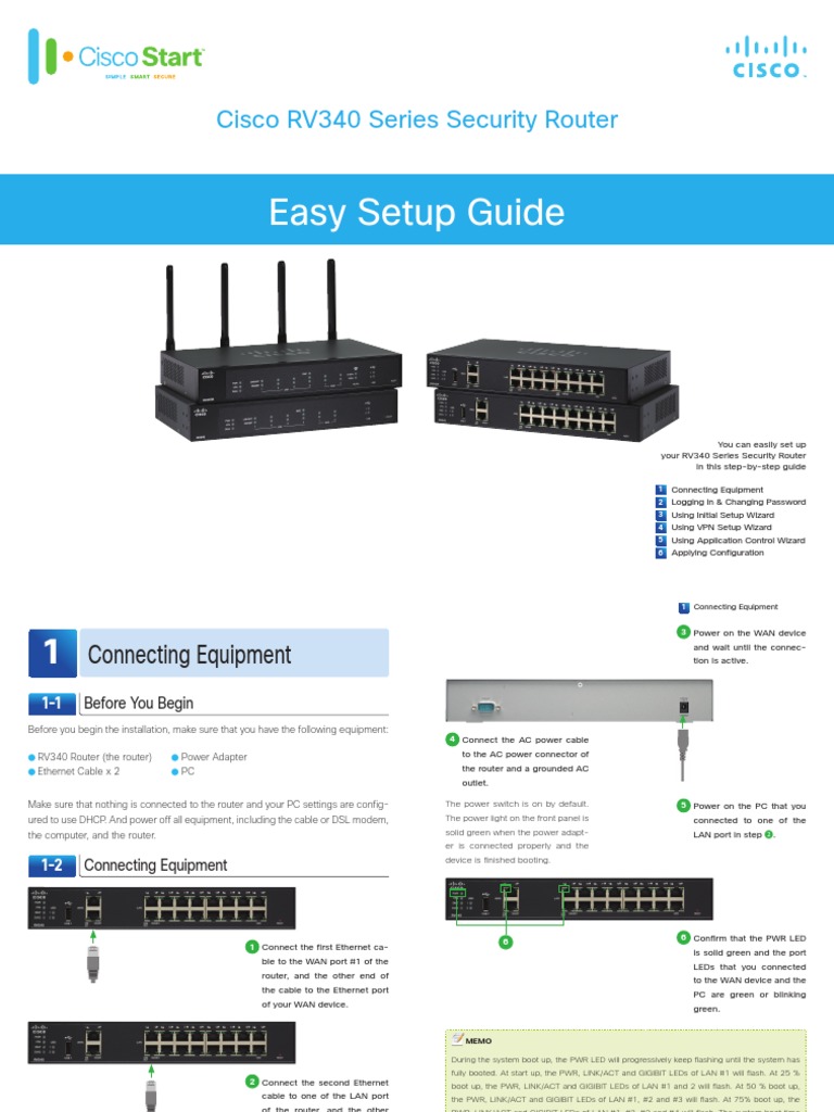 Cisco Rv340 Series Security Router Easy Setup Guide | PDF | Router ...